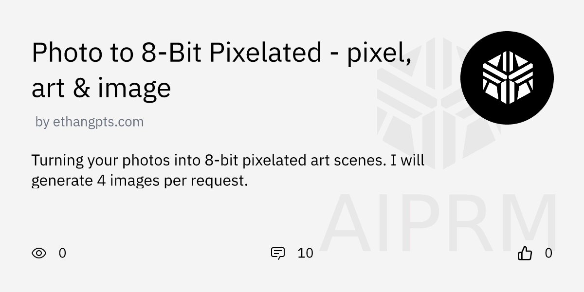 GPT "Photo to 8-Bit Pixelated - pixel, art & image" by "ethangpts.com ...
