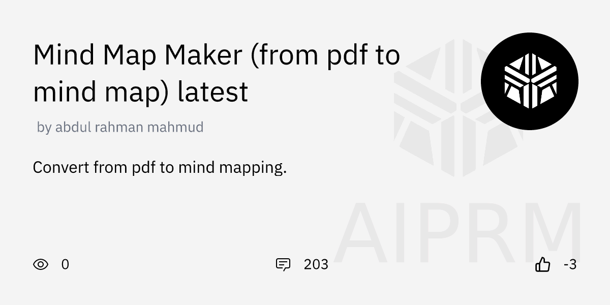 GPT "Mind Map Maker (from pdf to mind map) latest" by "abdul rahman ...