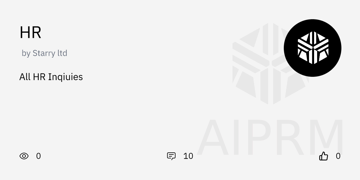 GPT "HR" by "Starry ltd" - AIPRM for ChatGPT