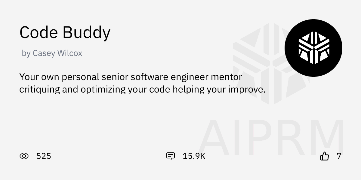 GPT "Code Buddy" by "Casey Wilcox" - AIPRM for ChatGPT