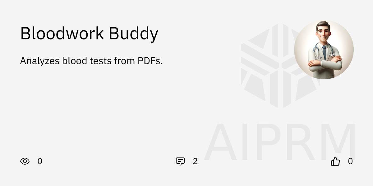 GPT "Bloodwork Buddy" - AIPRM for ChatGPT