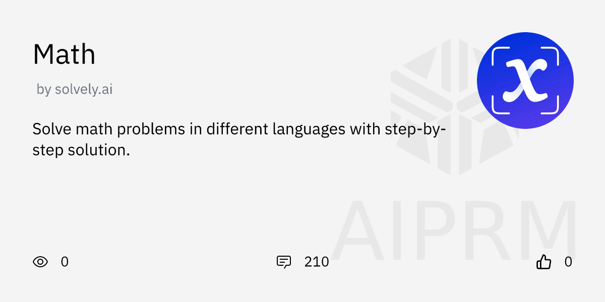 GPT "Math" by "solvely.ai" - AIPRM for ChatGPT