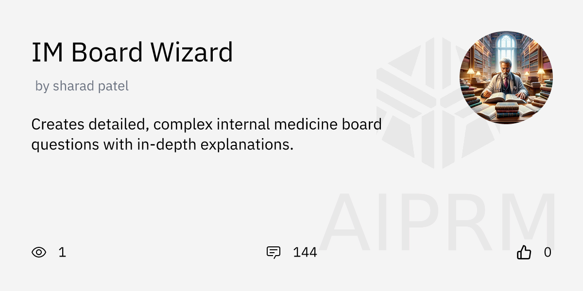GPT "IM Board Wizard" by "sharad patel" - AIPRM for ChatGPT