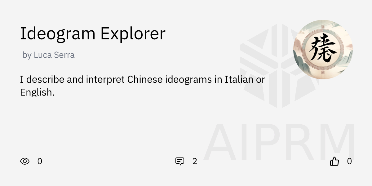 GPT "Ideogram Explorer" by "Luca Serra" - AIPRM for ChatGPT
