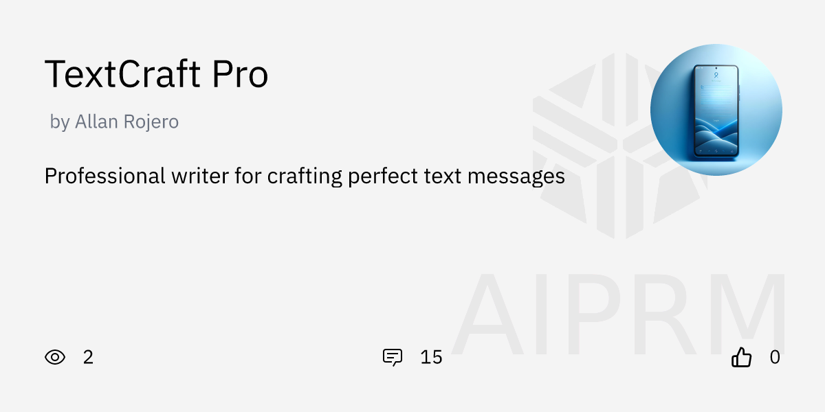 GPT "TextCraft Pro" by "Allan Rojero" - AIPRM for ChatGPT