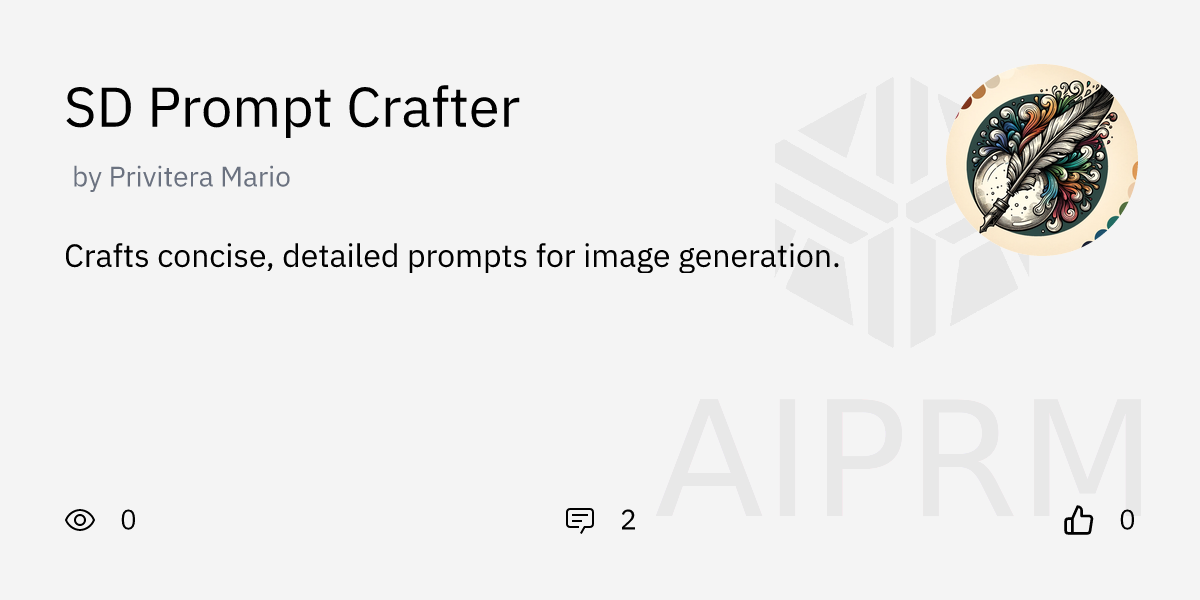 GPT "SD Prompt Crafter" by "Privitera Mario" - AIPRM for ChatGPT