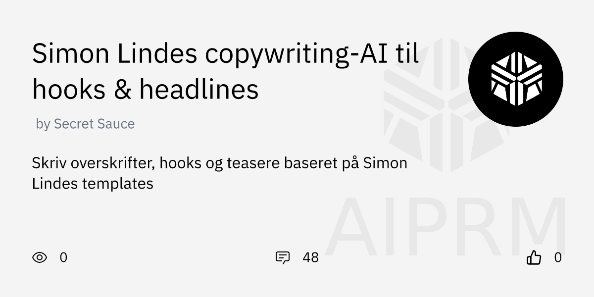 GPT "Simon Lindes copywriting-AI til hooks & headlines" by "Secret ...