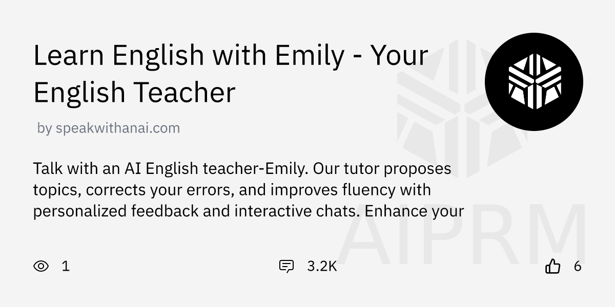 GPT "Learn English with Emily - Your English Teacher" - AIPRM for ChatGPT