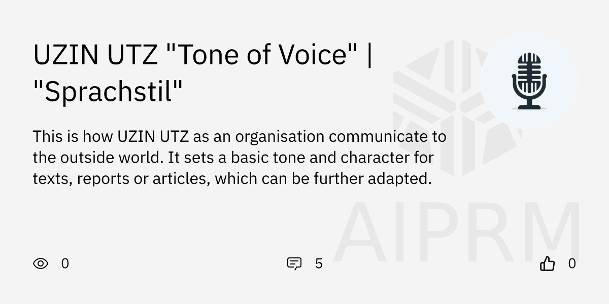 GPT "UZIN UTZ "Tone of Voice" | "Sprachstil"" - AIPRM for ChatGPT