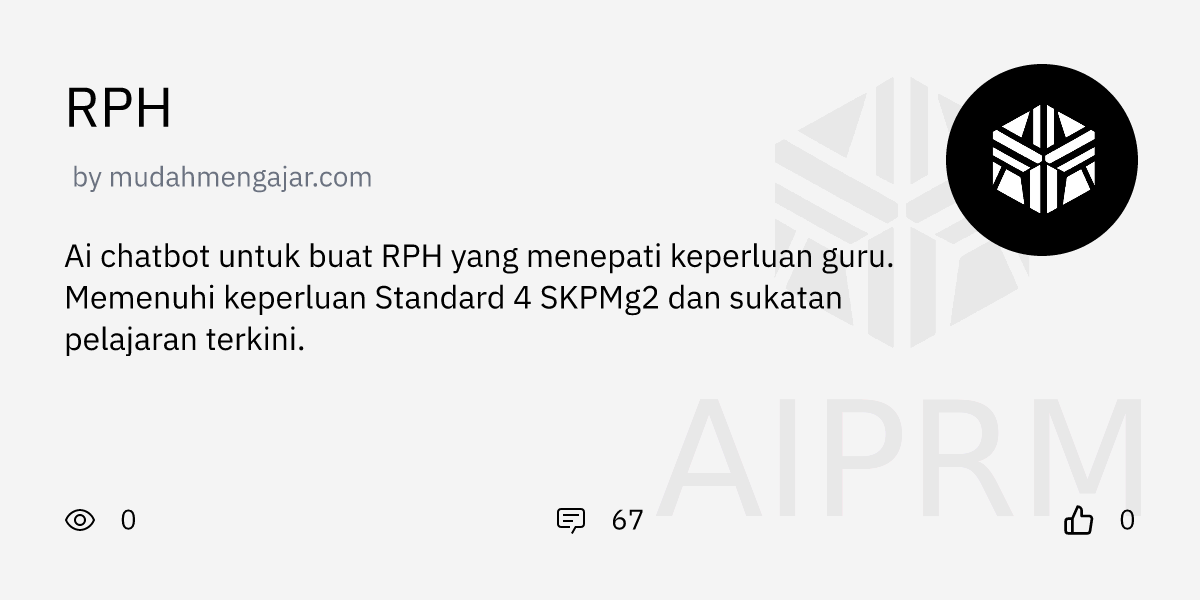 GPT "RPH" by "mudahmengajar.com" - AIPRM for ChatGPT