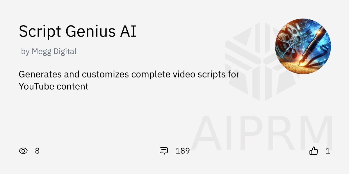 GPT "Script Genius AI" by "Megg Digital" - AIPRM for ChatGPT