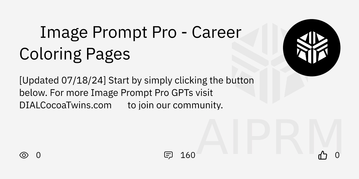 GPT "⭐️ Image Prompt Pro - Career Coloring Pages ⭐️" - AIPRM for ChatGPT