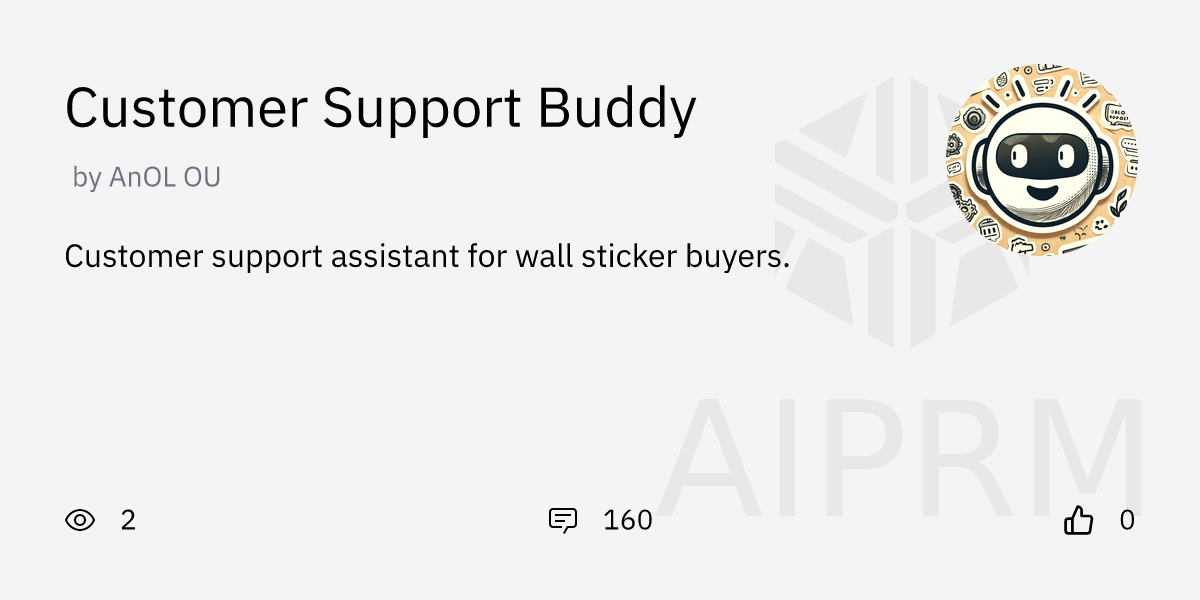 GPT "Customer Support Buddy" by "AnOL OU" - AIPRM for ChatGPT