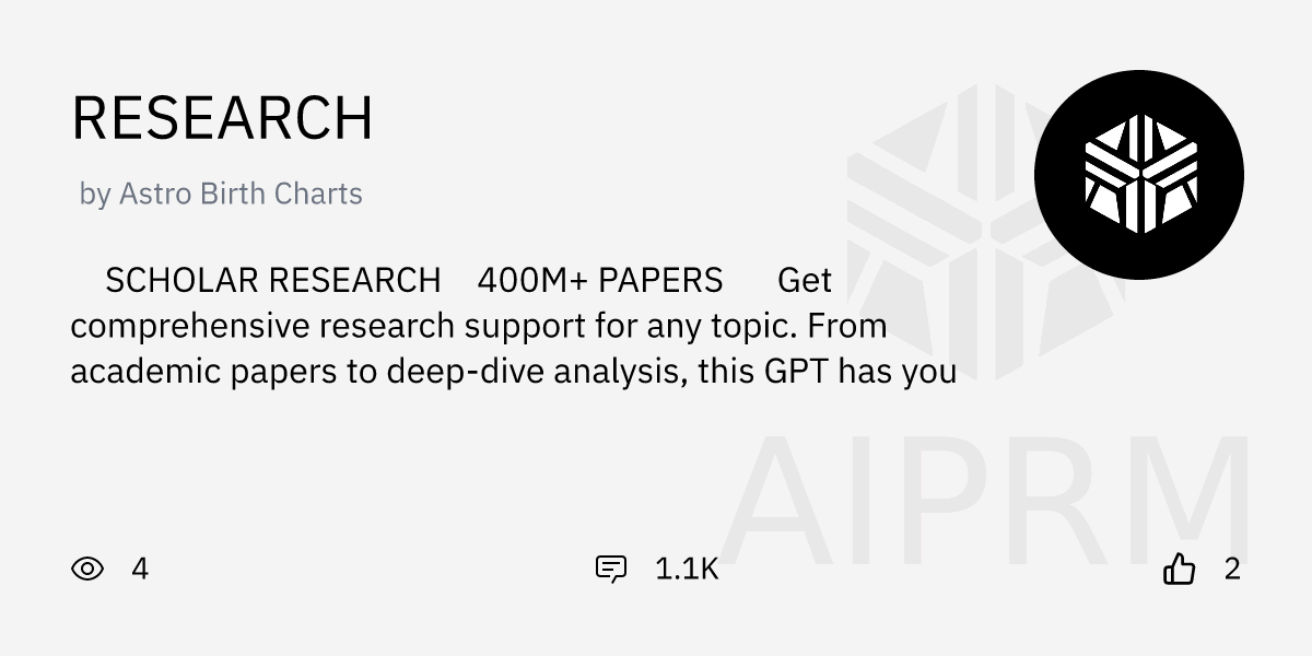 GPT "RESEARCH" by "community builder" - AIPRM for ChatGPT
