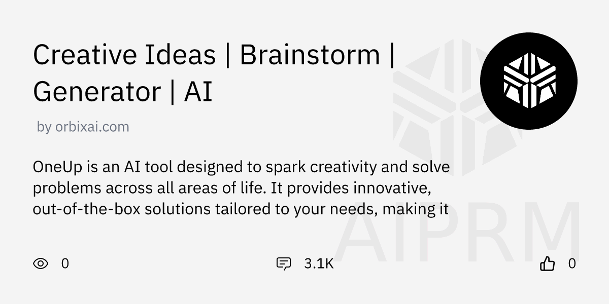 GPT "Creative Ideas | Brainstorm | Generator | AI" by "orbixai.com ...
