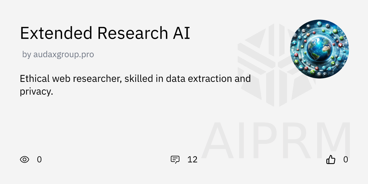 GPT "Extended Research AI" by "audaxgroup.pro" - AIPRM for ChatGPT