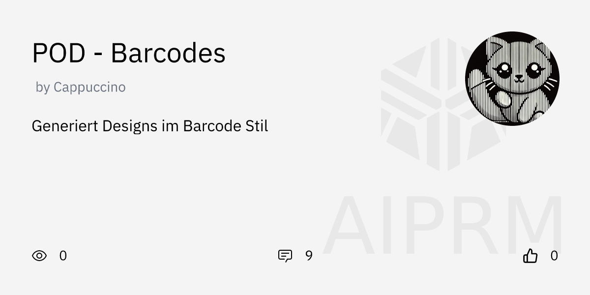 GPT "POD - Barcodes" by "Cappuccino" - AIPRM for ChatGPT