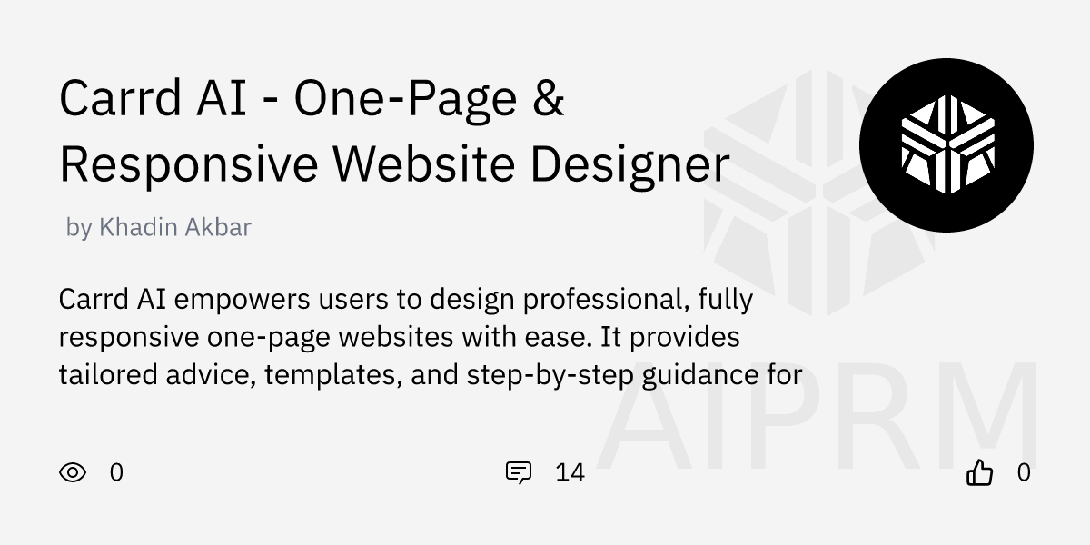GPT "Carrd AI - One-Page & Responsive Website Designer" by "Khadin ...