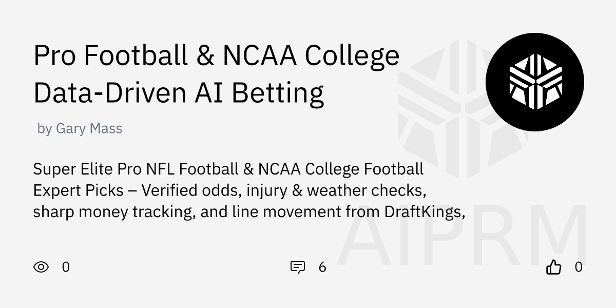 GPT "Pro Football & NCAA College Data-Driven AI Betting" by "Gary Mass ...
