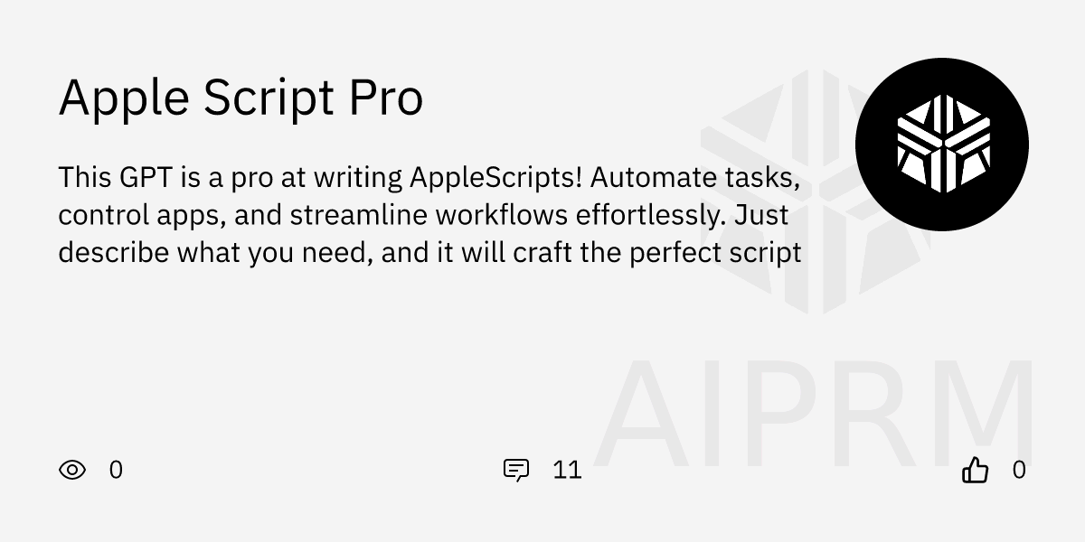 GPT "Apple Script Pro" - AIPRM for ChatGPT