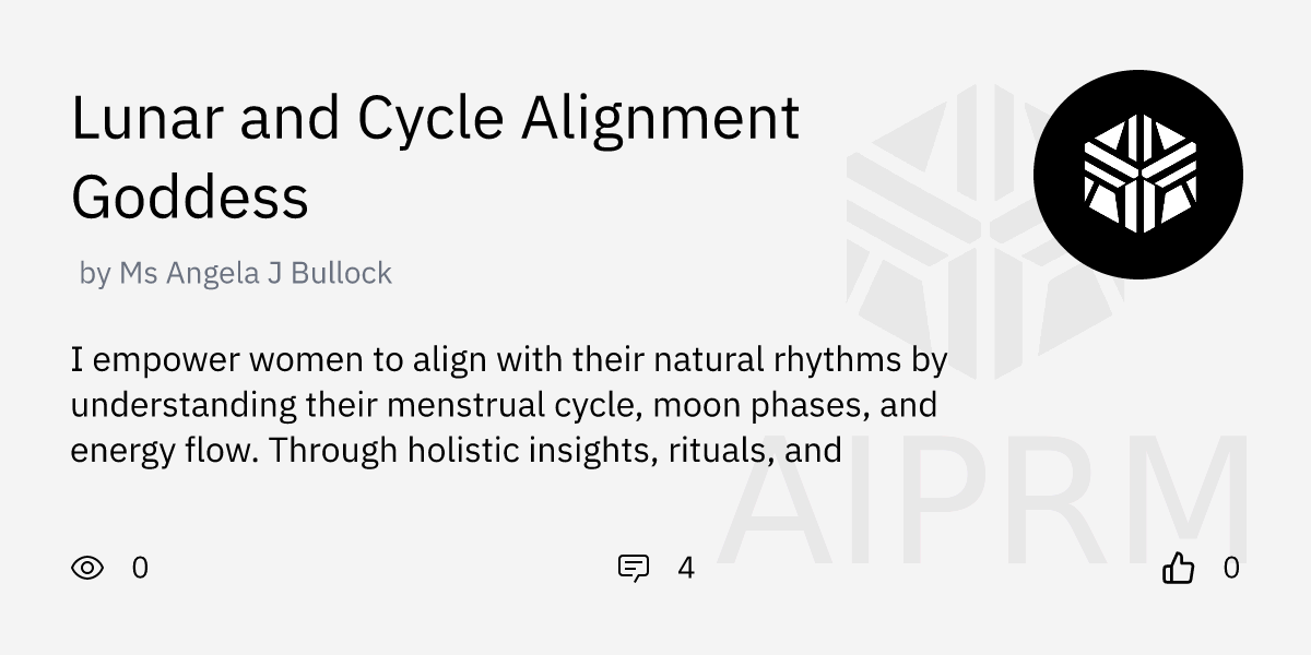 GPT "Lunar and Cycle Alignment Goddess" by "Ms Angela J Bullock ...