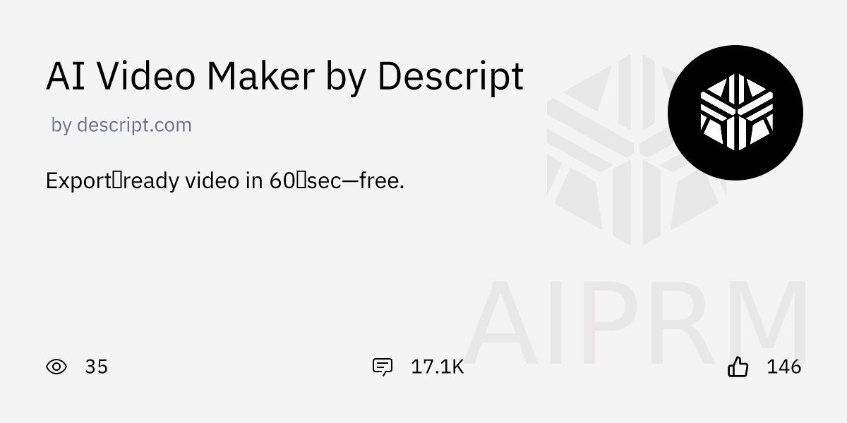 GPT "AI Video Maker by Descript" by "descript.com" - AIPRM for ChatGPT