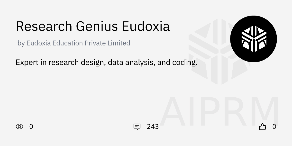 GPT "Research Genius Eudoxia" by "Eudoxia Education Private Limited ...