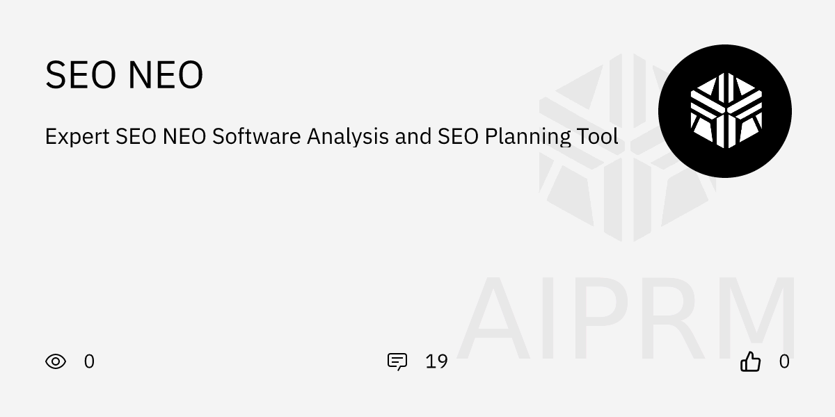 GPT "SEO NEO" by "Zachery Brown" - AIPRM for ChatGPT