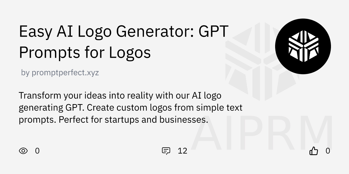 GPT "Easy AI Logo Generator: GPT Prompts for Logos" by "promptperfect ...