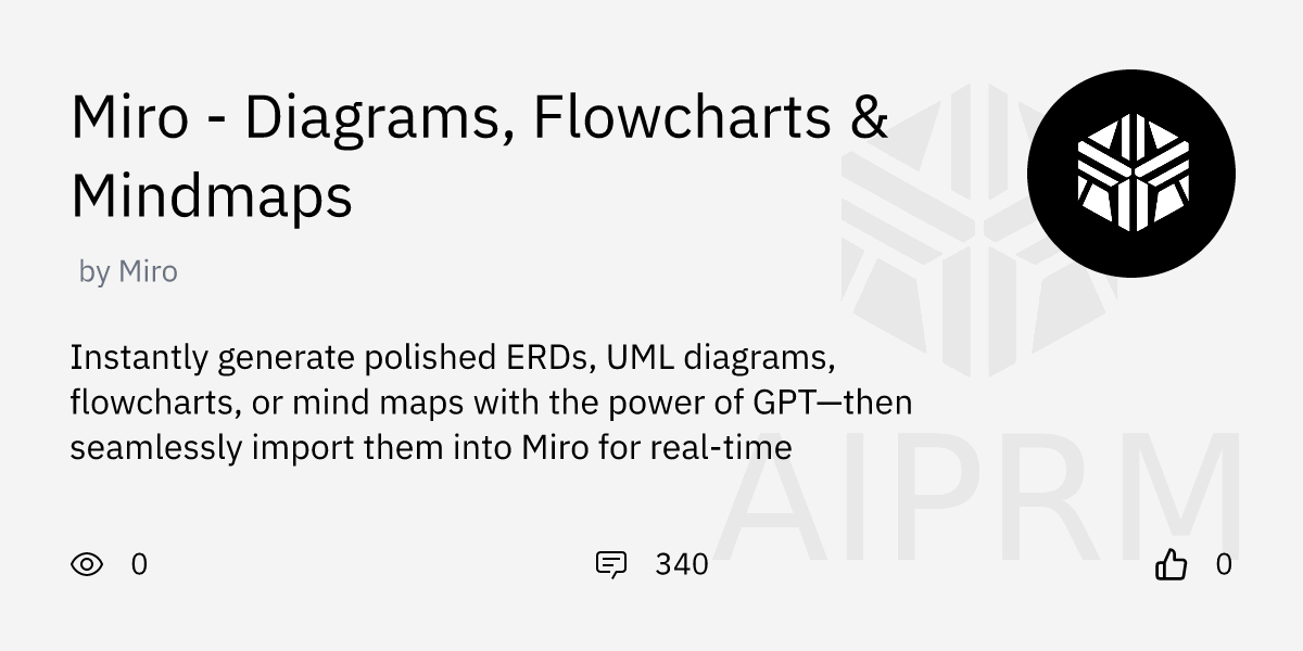 GPT "Miro - Diagrams, Flowcharts & Mindmaps" by "Miro" - AIPRM for ChatGPT