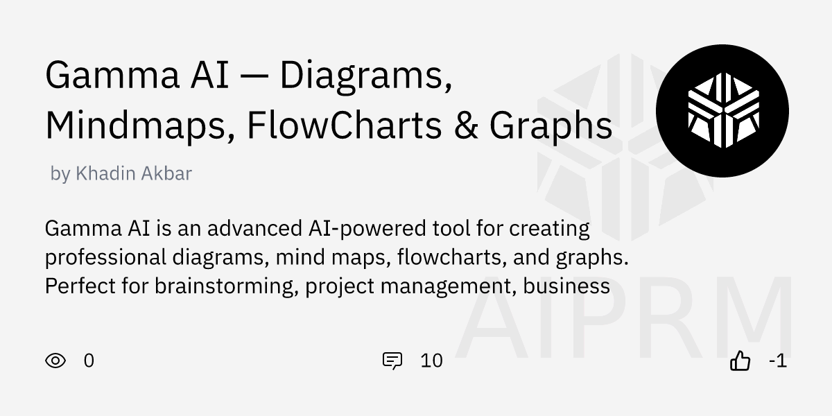 GPT "Gamma AI — Diagrams, Mindmaps, FlowCharts & Graphs" by "Khadin ...