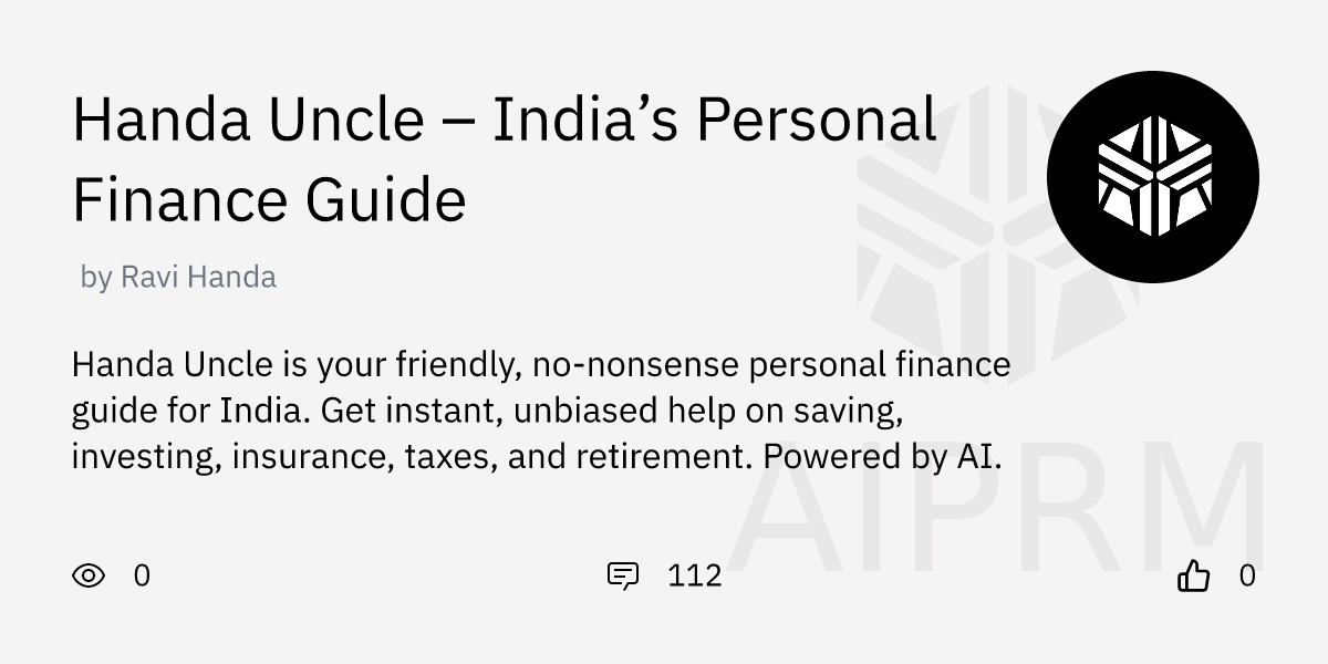 GPT "Handa Uncle – India’s Personal Finance Guide" by "Ravi Handa ...