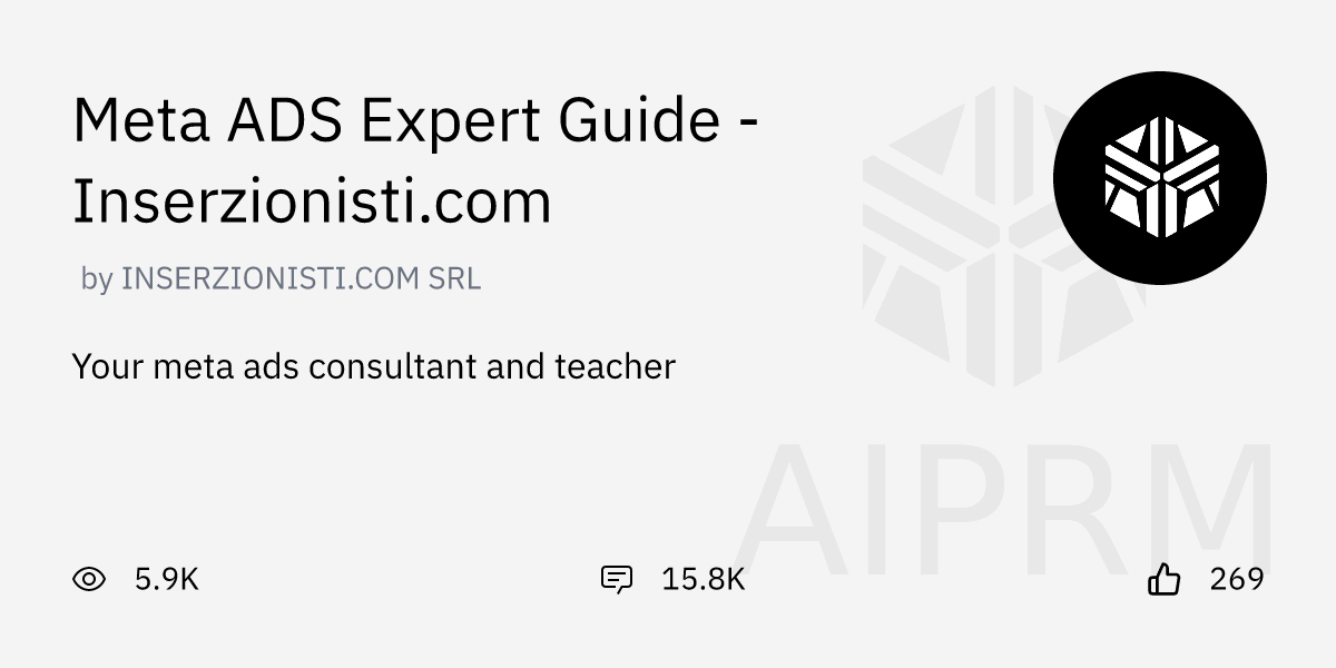 GPT "Meta ADS Expert Guide - Inserzionisti.com" by "INSERZIONISTI.COM SRL" - AIPRM for ChatGPT