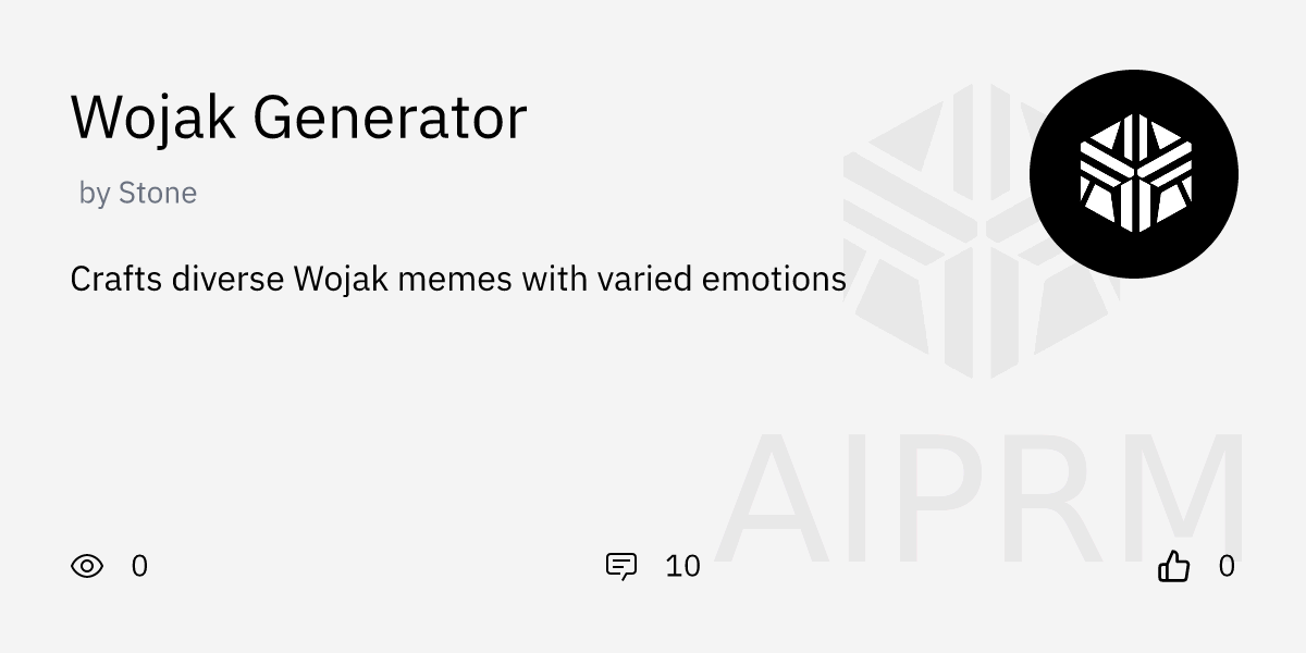 GPT "Wojak Generator" by "Stone" - AIPRM for ChatGPT