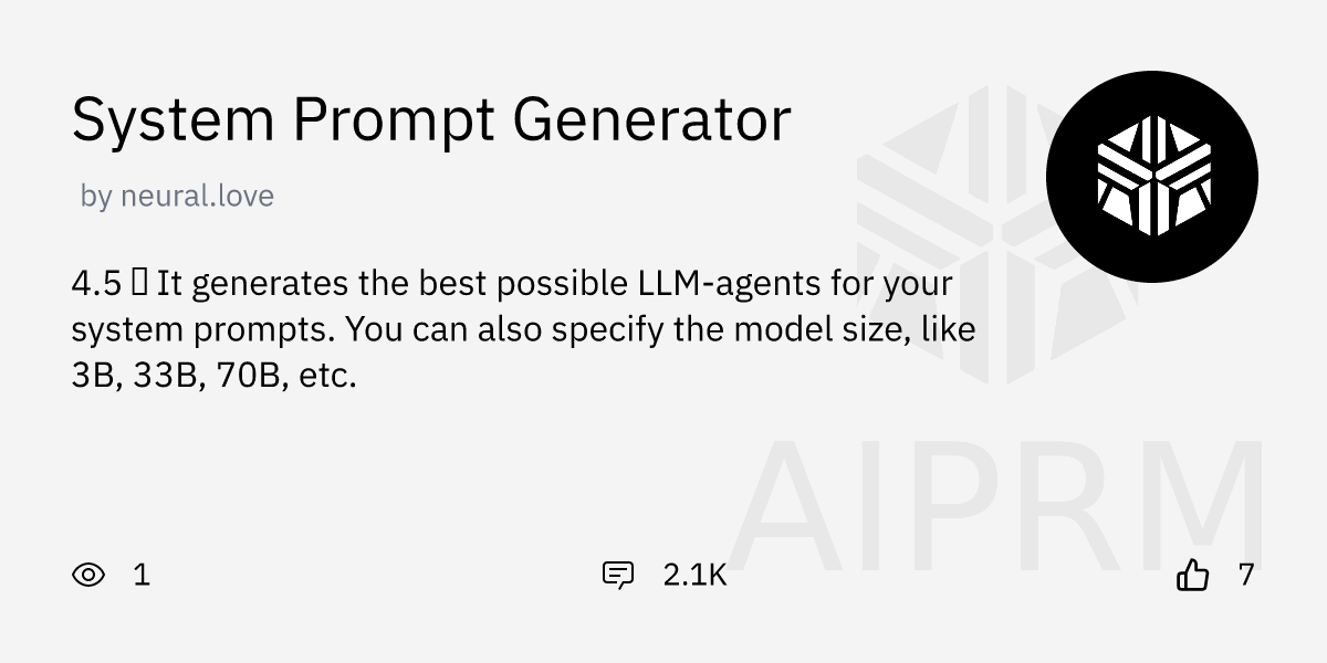 GPT "System Prompt Generator" - AIPRM for ChatGPT