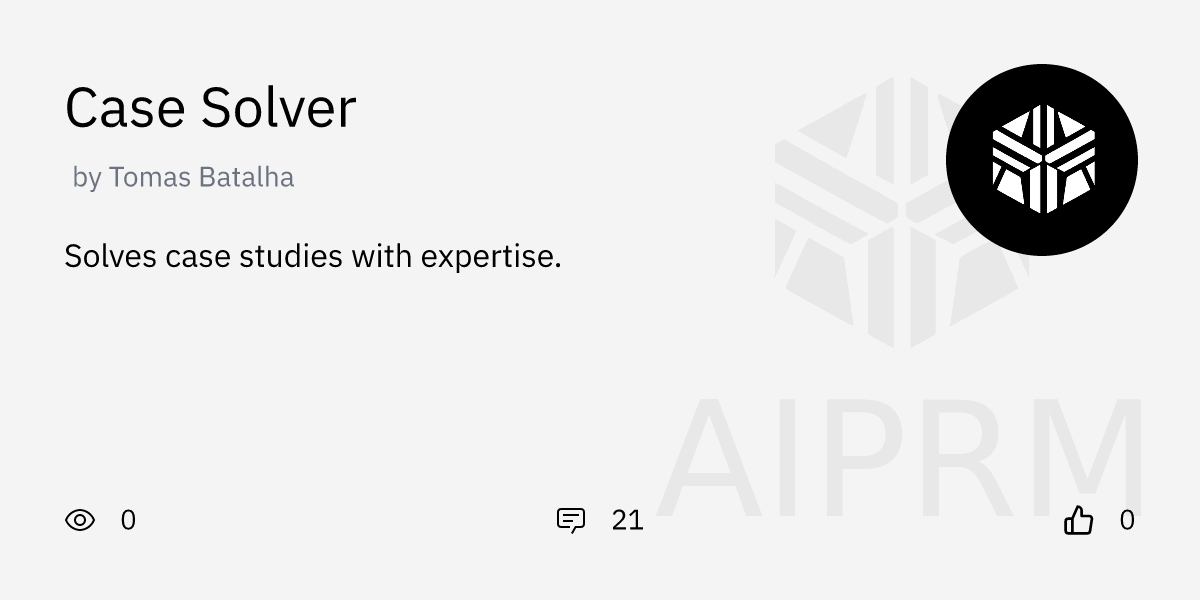 Gpt Case Solver By Tomas Batalha Aiprm For Chatgpt