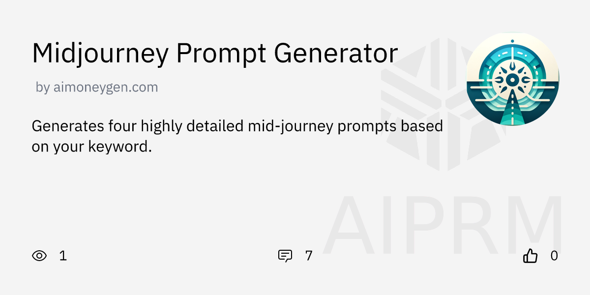 GPT "Midjourney Prompt Generator" by "aimoneygen.com" - AIPRM for ChatGPT
