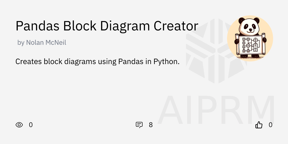GPT "Pandas Block Diagram Creator" by "Nolan McNeil" - AIPRM for ChatGPT