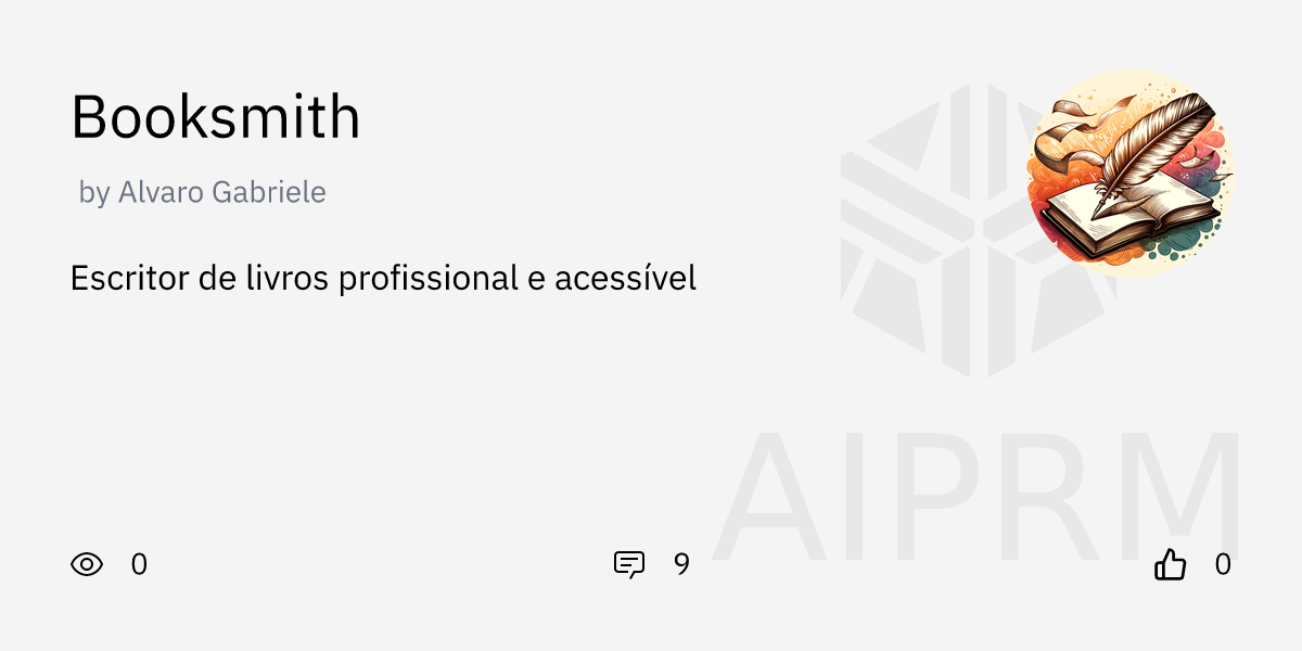 GPT "Booksmith" by "Alvaro Gabriele" - AIPRM for ChatGPT