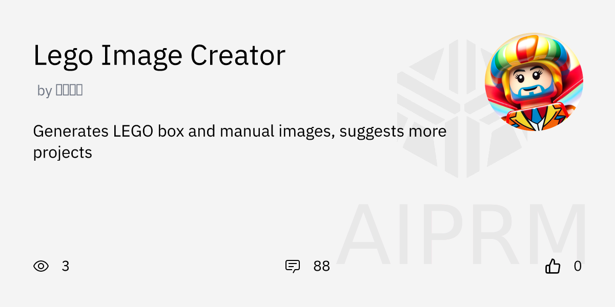 GPT "Lego Image Creator" by "디노스쿨" - AIPRM for ChatGPT