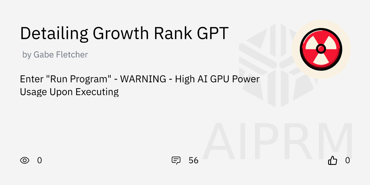 GPT "Detailing Growth Rank GPT" by "Gabe Fletcher" - AIPRM for ChatGPT