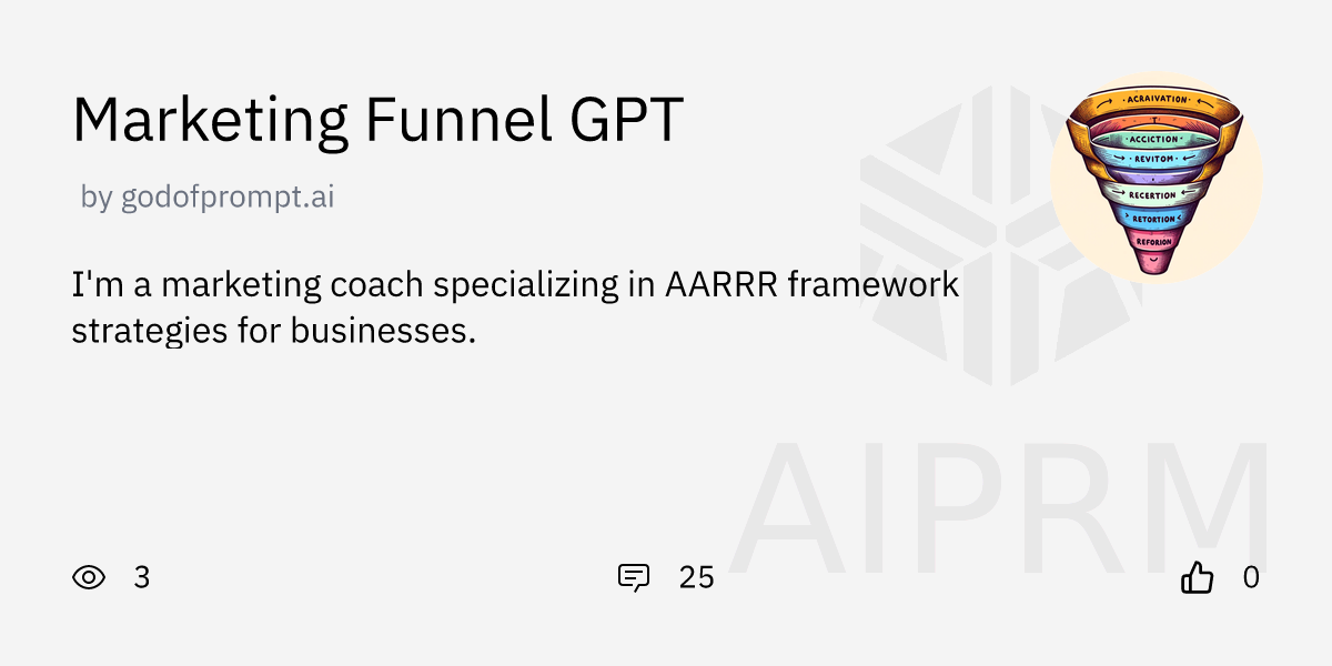 GPT "Marketing Funnel GPT" by "godofprompt.ai" - AIPRM for ChatGPT