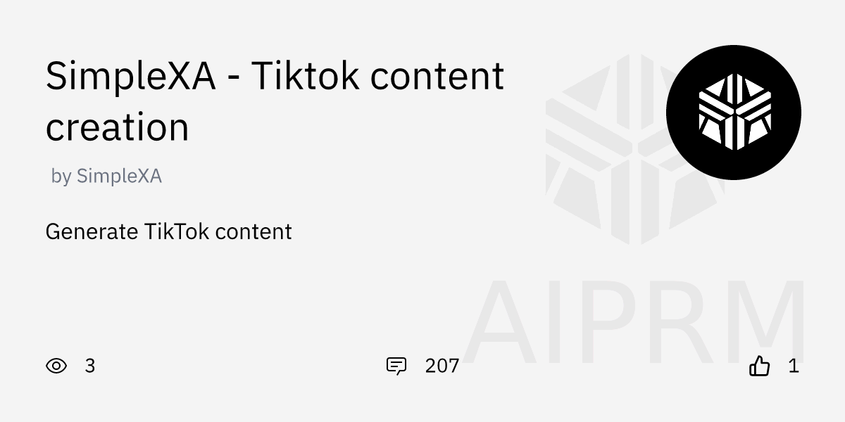 GPT "SimpleXA - Tiktok content creation" by "SimpleXA" - AIPRM for ChatGPT