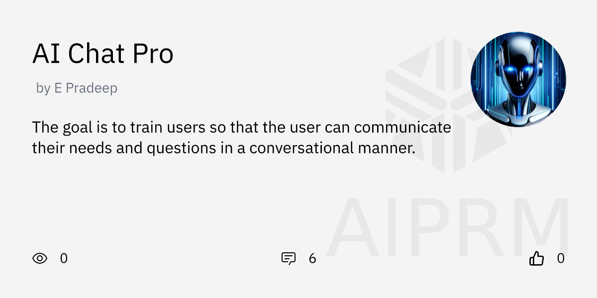 GPT "AI Chat Pro" by "E Pradeep" - AIPRM for ChatGPT