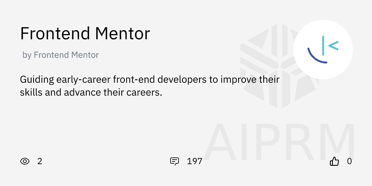 GPT "Frontend Mentor" by "Frontend Mentor" - AIPRM for ChatGPT