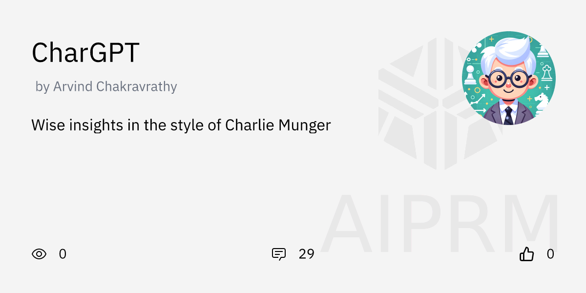 GPT "CharGPT" by "Arvind Chakravrathy" - AIPRM for ChatGPT