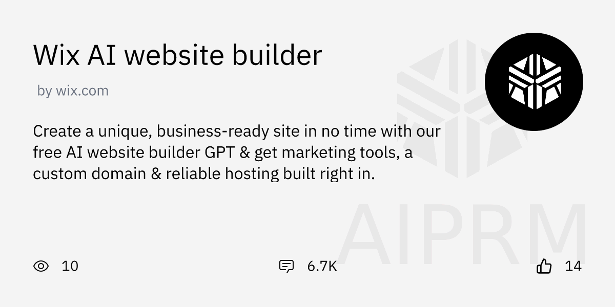 GPT "Wix AI website builder" by "wix.com" - AIPRM for ChatGPT