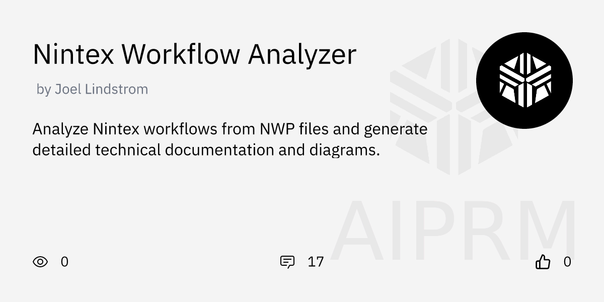 GPT "Nintex Workflow Analyzer" by "Joel Lindstrom" - AIPRM for ChatGPT