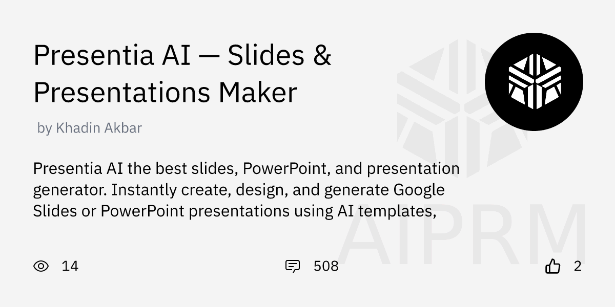 GPT "Presentia AI — Slides & Presentations Maker" by "Khadin Akbar ...