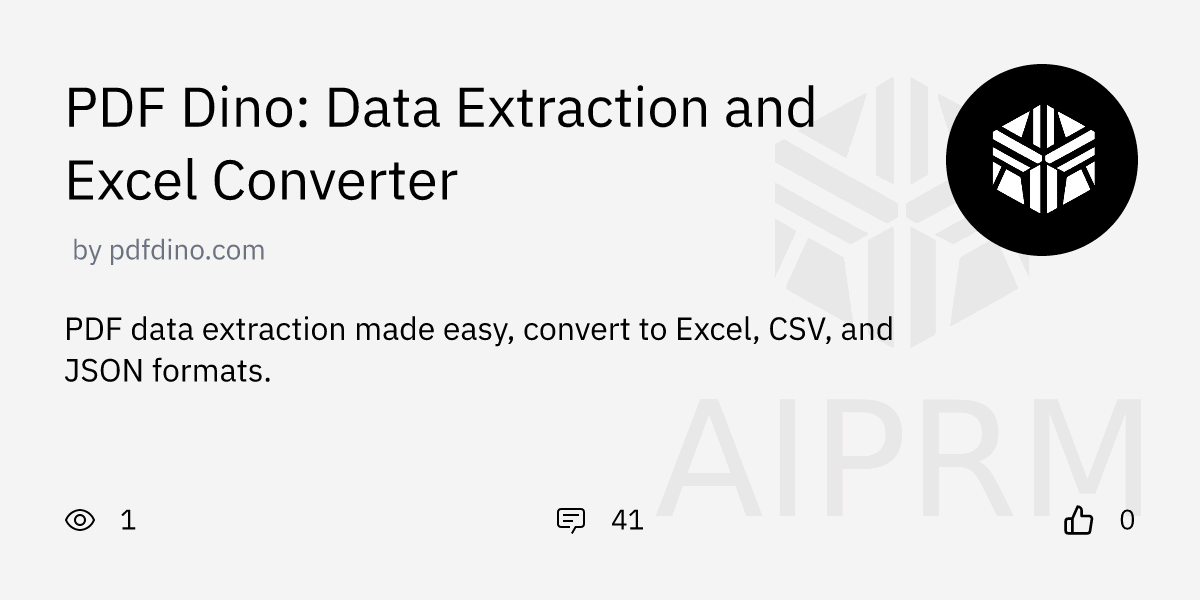 GPT "PDF Dino: Data Extraction and Excel Converter" by "pdfdino.com" - AIPRM for ChatGPT